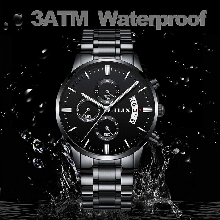 AL2309 Black Steel Strap With chronograph Dial men's Analog Watch ...