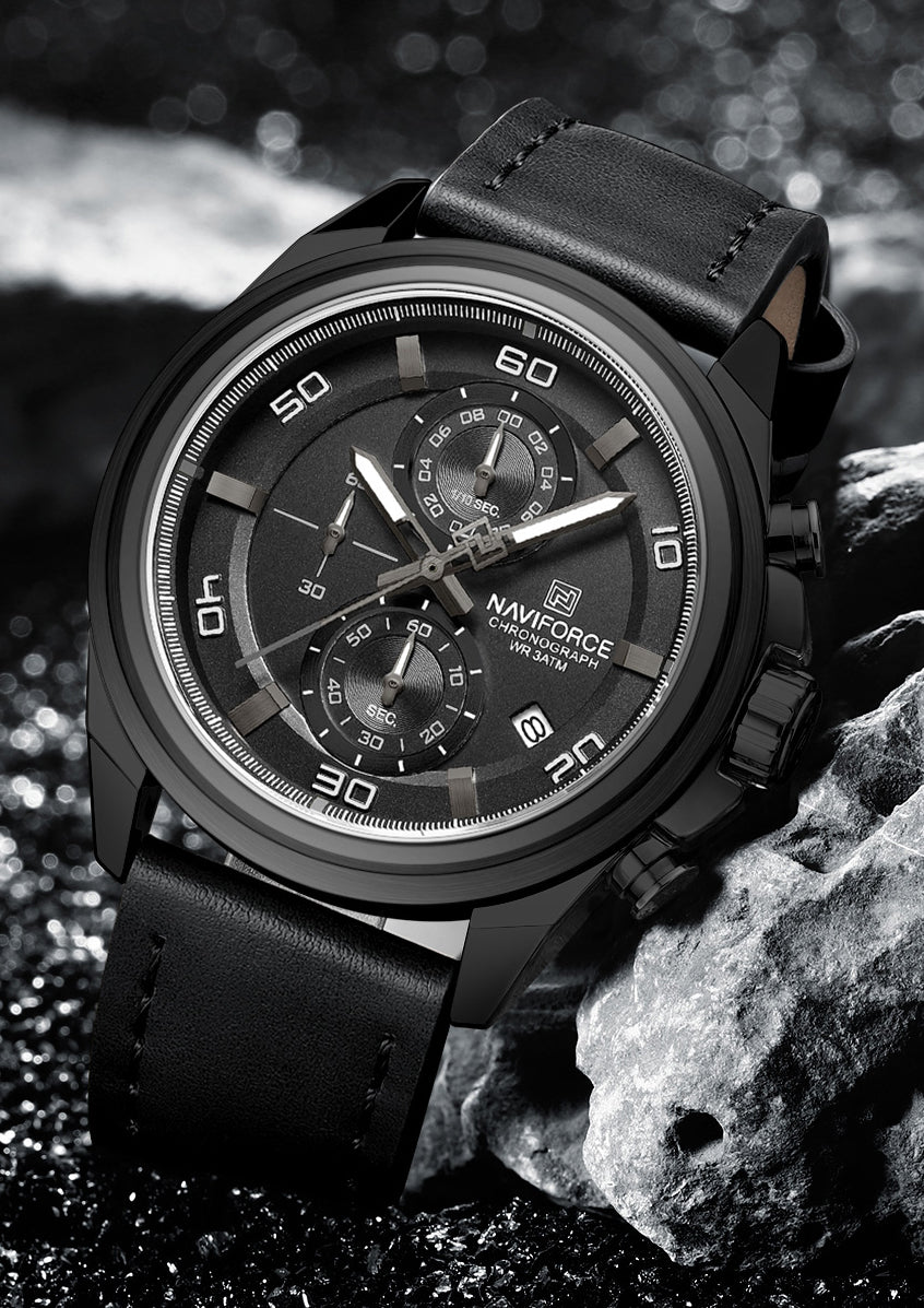 Naviforce NF8075 Black Military Style Men’s Analog Watch – Alix Store